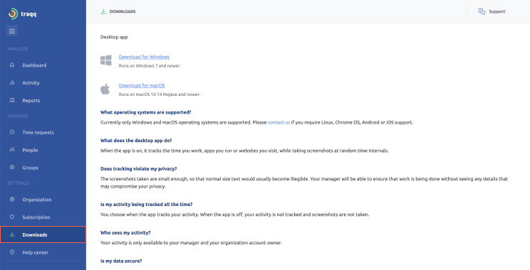Downloading the Traqq desktop app - Traqq Help Center